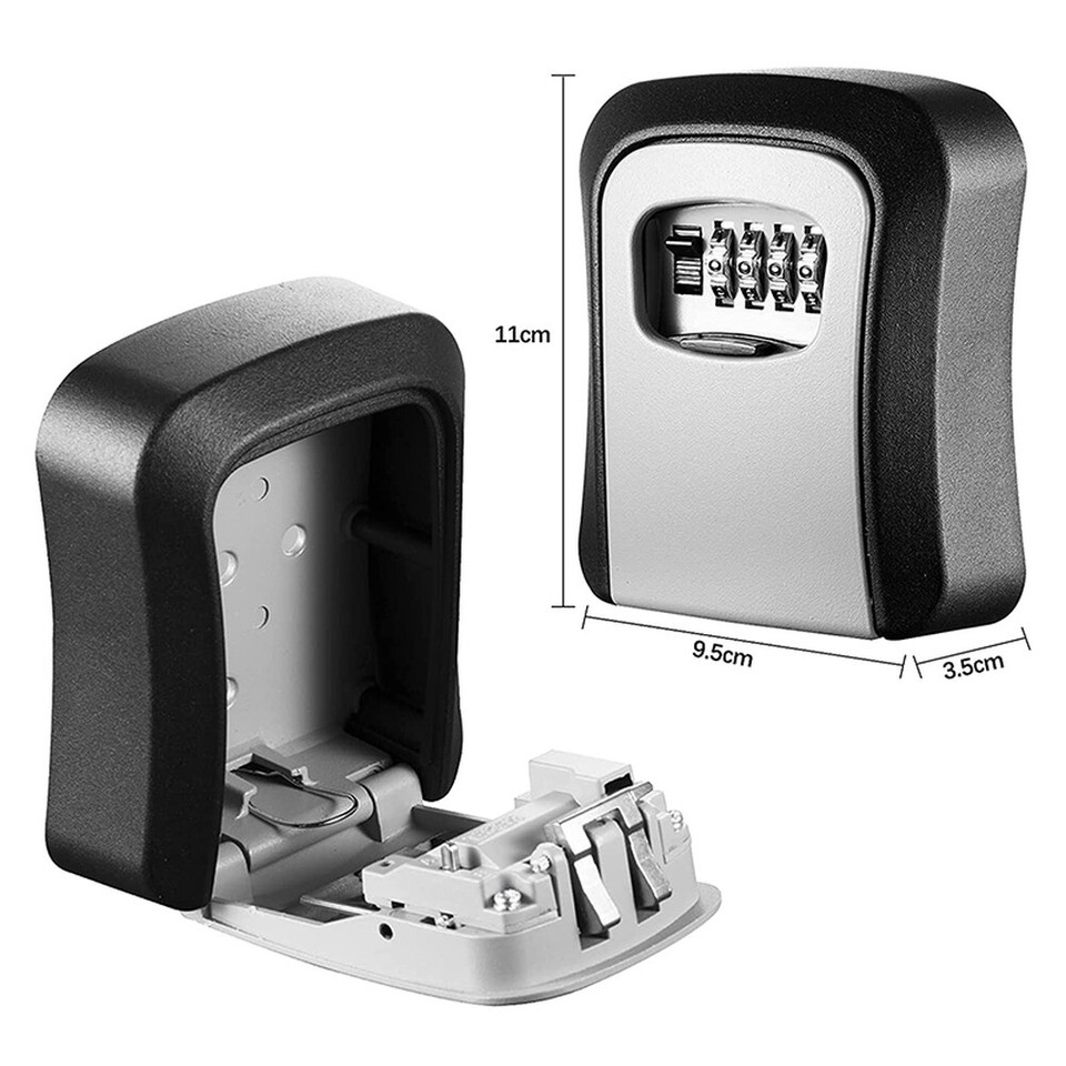 Wall Mounted Key Safe - 4 Digits Combination Key Safe Outdoor Key ...