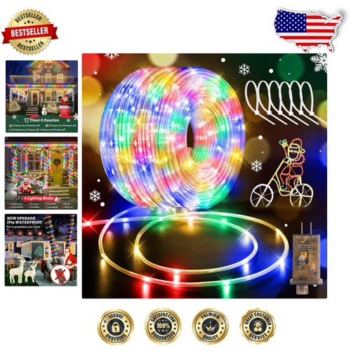 Multicolor LED Rope Lights 197FT with 8 Modes - Perfect for Indoor and ...