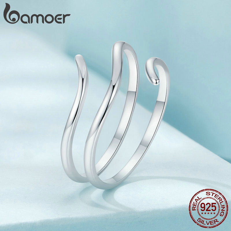 Bamoer Elegant 925 Silver Multi-layered Open Ring Fashion Women Gifts Jewelry | eBay