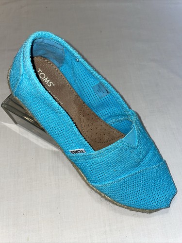 Toms Womens Casual Loafer Size 10 Blue Fabric Slip On Mesh Comfort ...