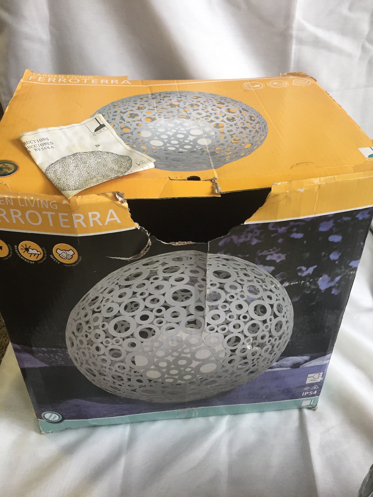 Eglo Lighting 89566A Garden Globe Ferroterra 1-Light Outdoor Floor Lamp ...