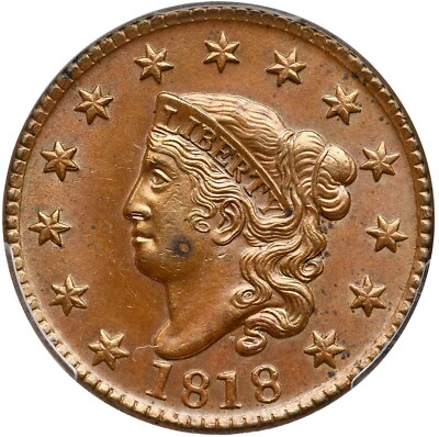 1818 N-6 R-4 PCGS AU 55 Matron or Coronet Head Large Cent Coin 1c | eBay
