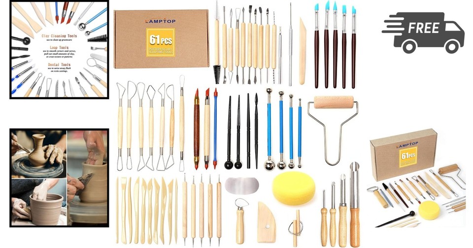 Pottery Clay Sculpting Tools Set 61pcs Polymer Ceramic Carving Tools | eBay
