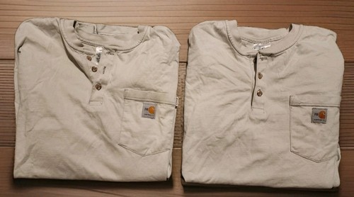 Carhartt FR CAT 2 Henley Long Sleeve Shirt Bundle Size L Gray Workwear ...