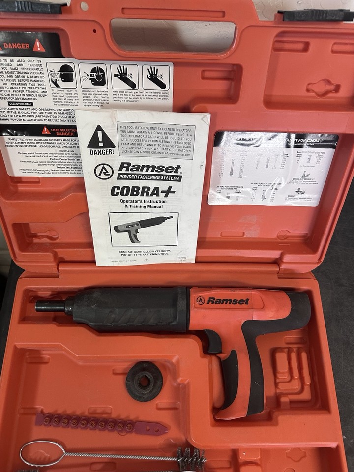 Ramset Cobra Plus .27 Caliber Semi Auto Powder Actuated Tool W/ Case ...