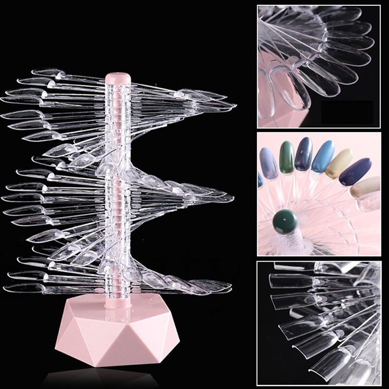 60 Tips Nail Art Tips Display Spiral Shelf Stand Practice Beauty Saloon ...