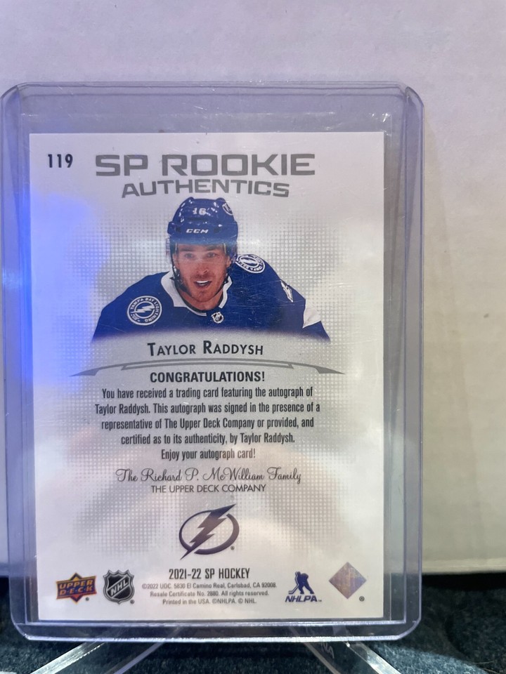 2021-2022 Taylor Raddysh sp rookie authentics autograph #119 | eBay