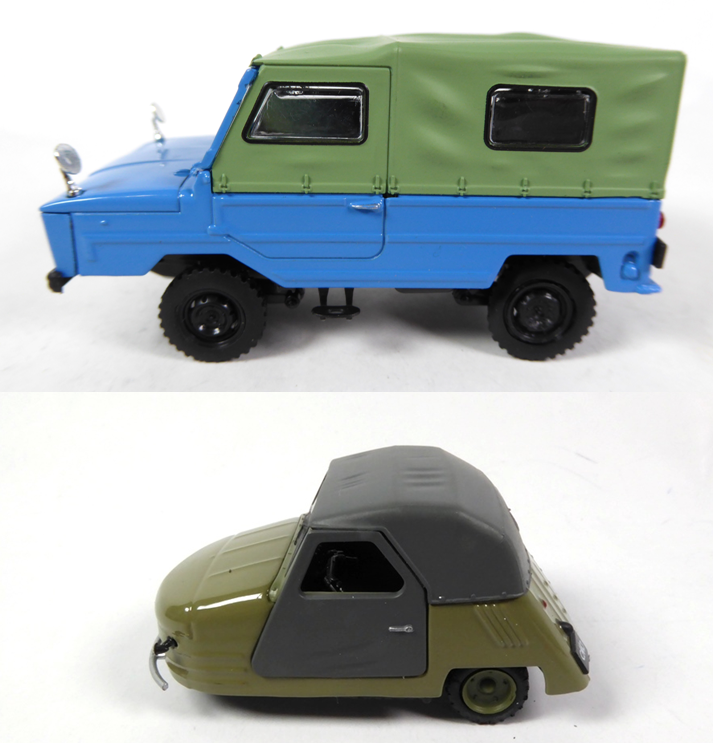 Set of 2 Model Cars from USSR Luaz 969 + SMZ Cyclecar 1:43 Ixo Diecast ...
