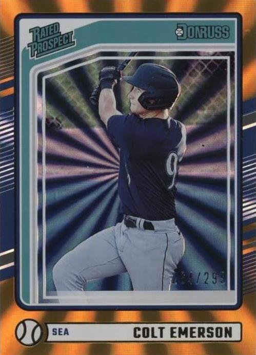 2024 Panini Donruss - Rated Prospects Colt Emerson #173 Orange Laser ...