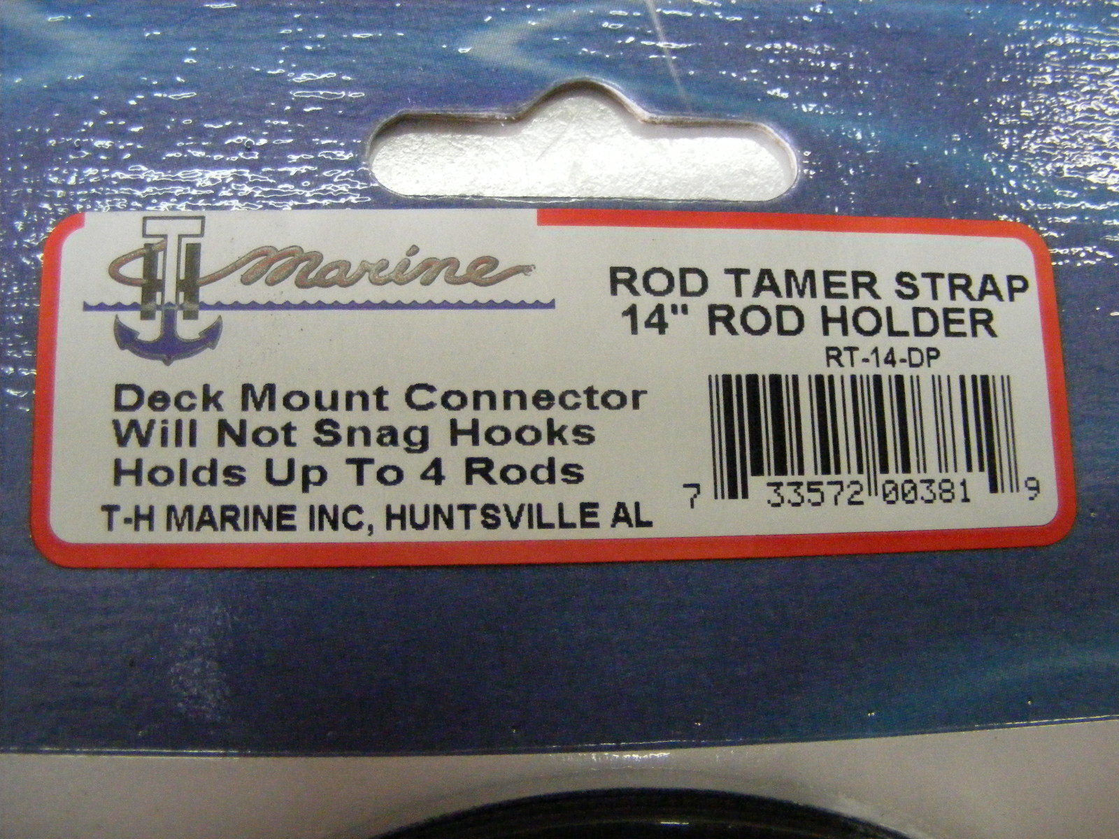 TH Marine RT-14-DP Rod Tamer Strap 14" Holder DECK Mount Connector ...