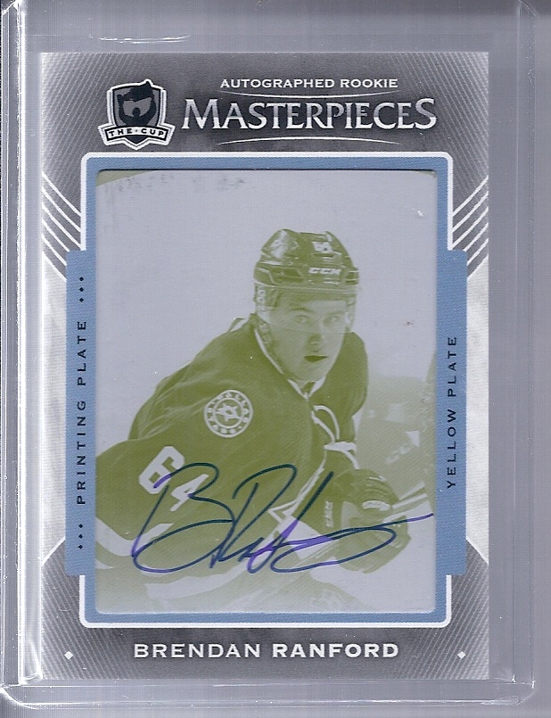 15-16 2015-16 THE CUP BRENDAN RANFORD AUTO TRILOGY PRINTING PLATE ...