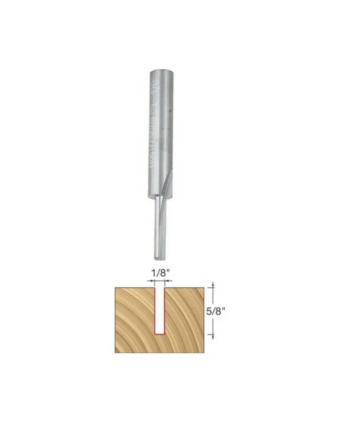 Freud 03-120 1/8-In by 5/8-In Single Flute Straight Router Bit, 1/4-In ...