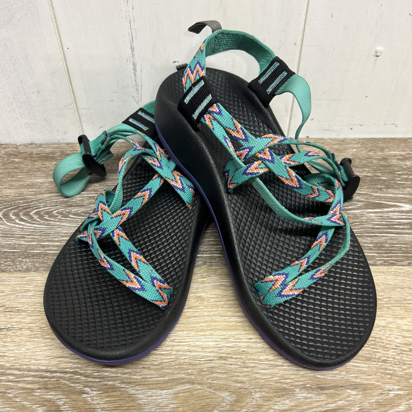Chaco ZX1 Strappy EcoTread Sport Sandals Tribal Mint Leaf Pink Purple ...