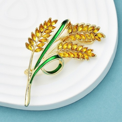 Rhinestone Wheat Brooches Fashion Metal Party Pins Women's Casual ...