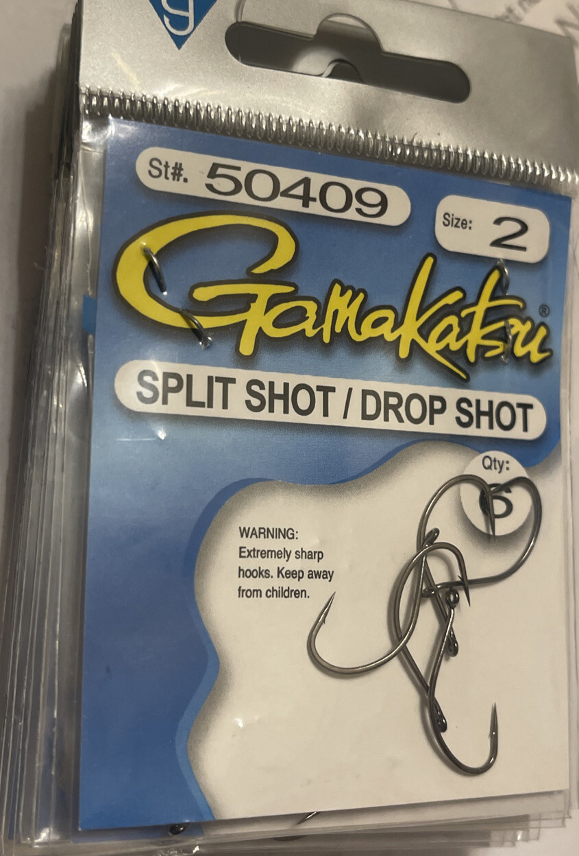 Gamakatsu Split Shot / Drop Shot Hooks 6PK (Select Size) 504 | eBay