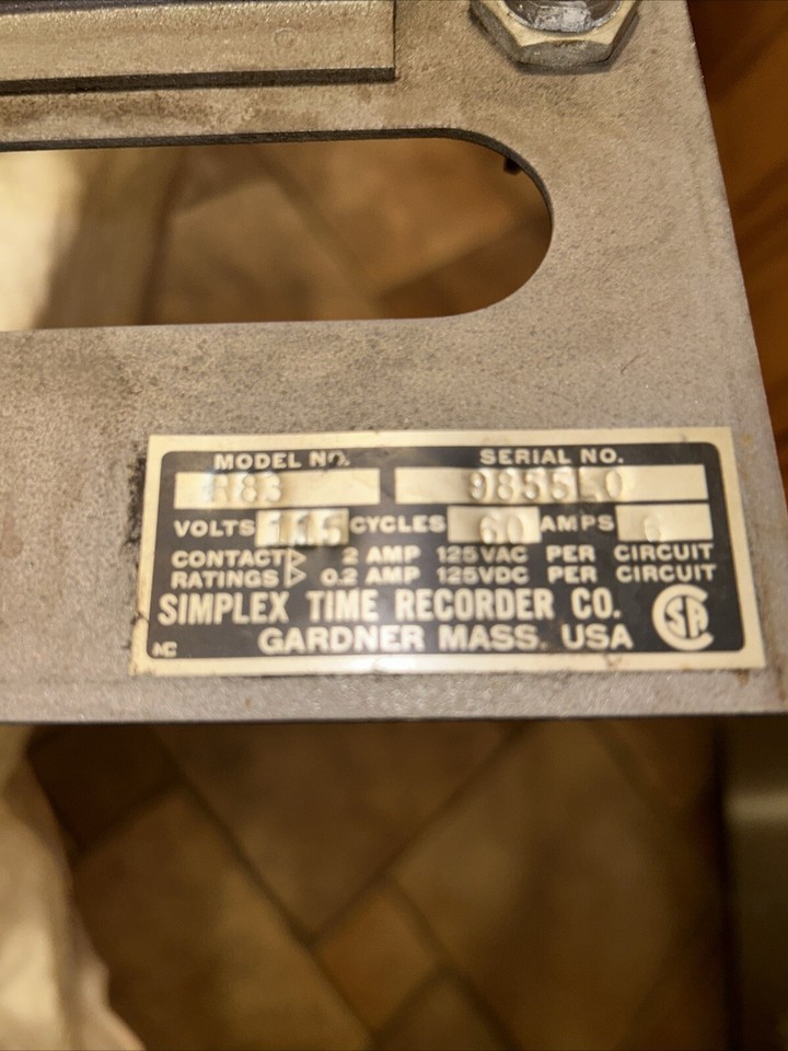 Vintage Simplex Time Recorder Clock PARTS ONLY | eBay