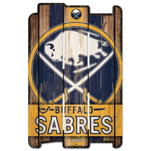 BUFFALO SABRES WOOD FENCE SIGN 11"X17" WALL DECOR HEAVY DUTY HIGH ...