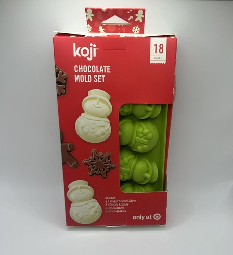 Koji Chocolate Mold Set, 18 Molds (Gingerbread, Candy Canes, Snowman ...