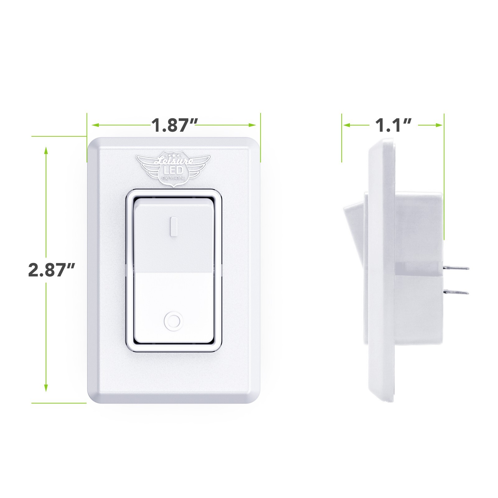 Single 1 Gang On-Off 12V White Light Switch -RV Camper Trailer Marine ...