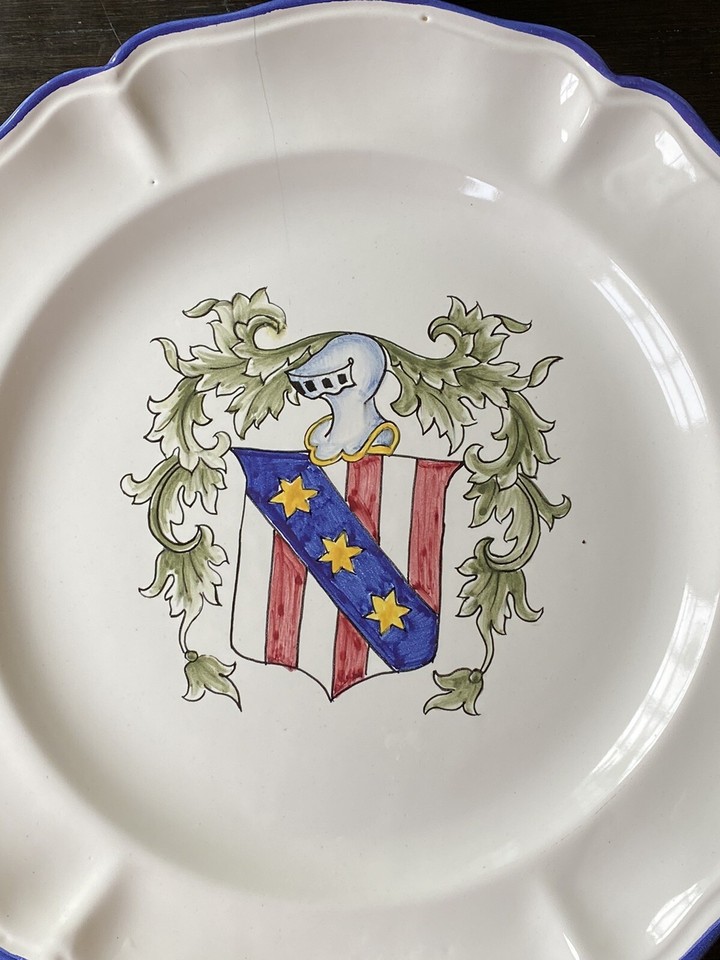 Pair Of Italian Armorial Plates With Knight And Coat Of Arms | eBay