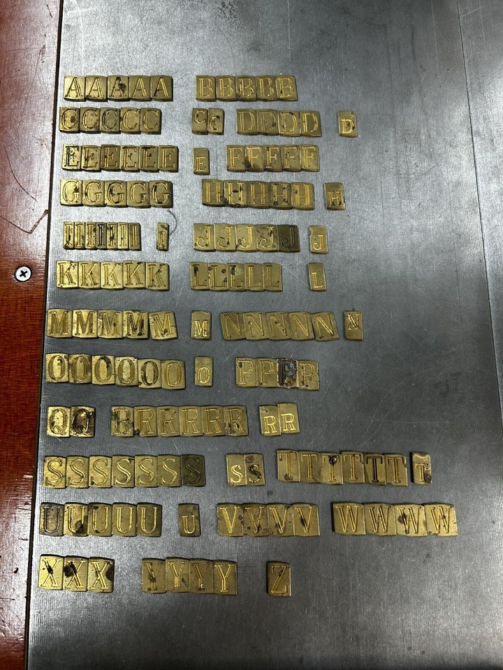 35-380 CENTURY DOUBLE LINE BRASS FONT SET NEW HERMES ENGRAVER ENGRAVING ...