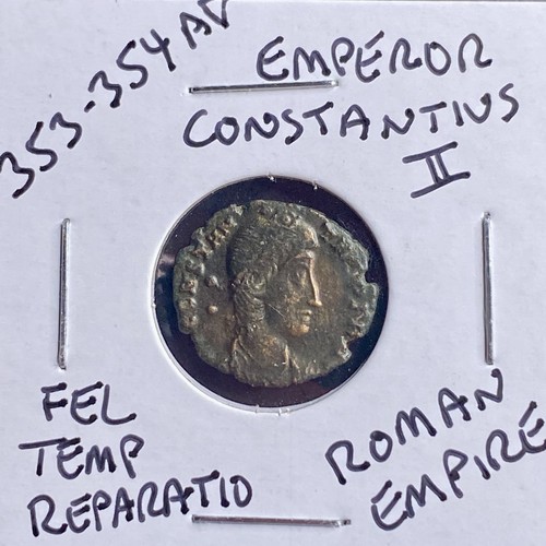 Ancient Battle Scene Roman Coin 353-354 AD Emperor Constantius II Fel ...