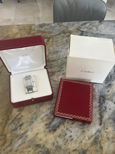 Cartier Tank Francaise Chrono Reflex W51001Q3 Quartz Ivory Dial | eBay