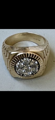 14k Men’s ring Rolex style 15.3 gram solid gold With 7 Diamonds lab ...