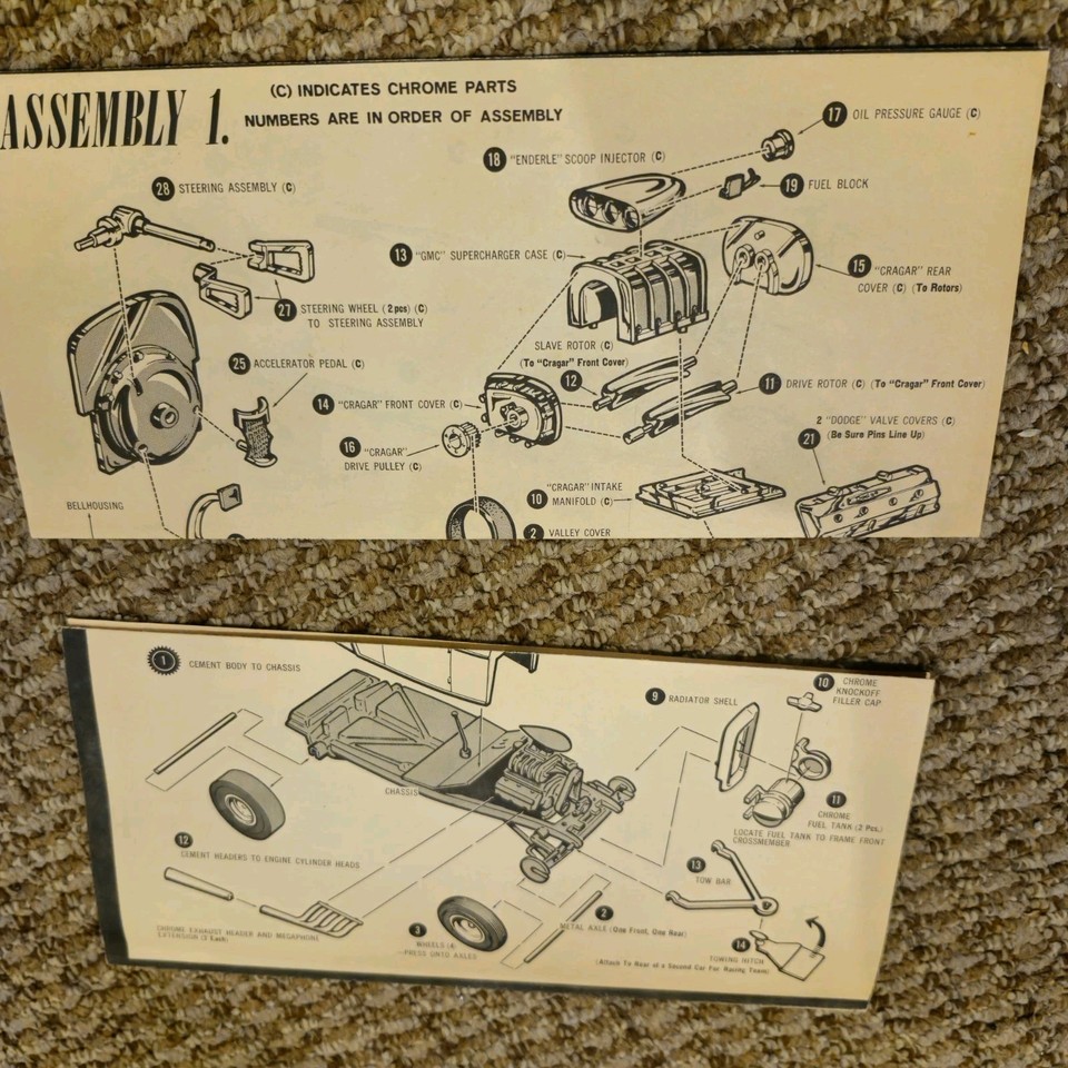 Lot/6 Vintage 1960's Model Car Kit Instructions AMT IMC FORD LOTUS INDY ...