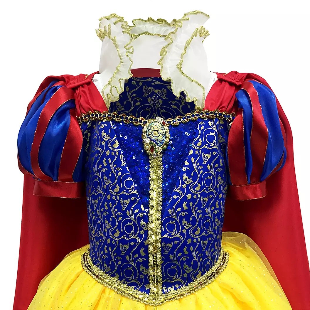 Deluxe~SNOW WHITE~COSTUME~DRESS + HEADBAND + RED CAPE~NWT~Disney Store ...