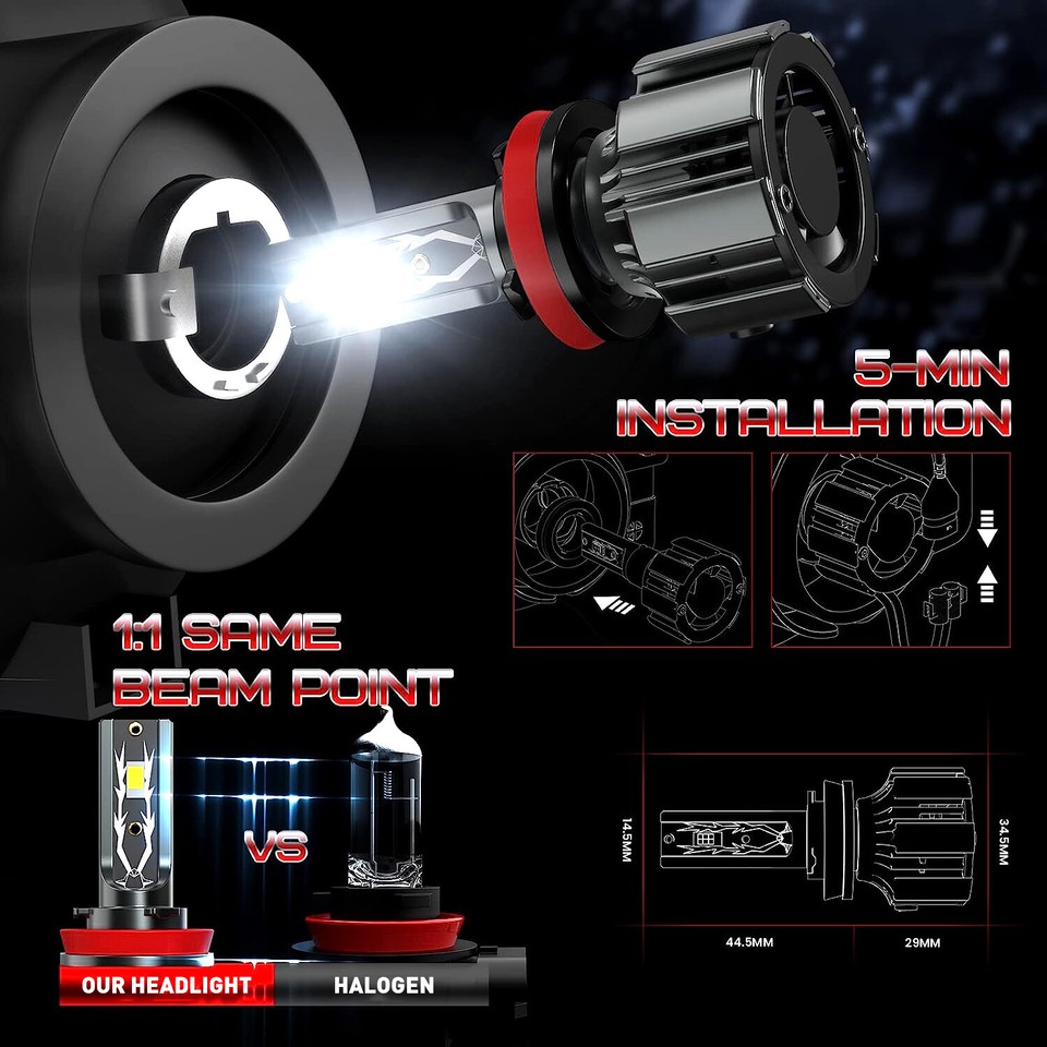 H11 LED Fog Light Bulbs Globes White For 2008-2016 FG FGX Ford Falcon ...