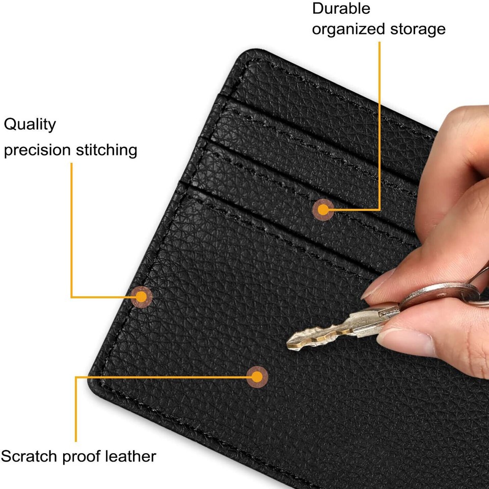 Mens Women Leather Slim Wallet Money Credit Card Slots Coin Holder ...