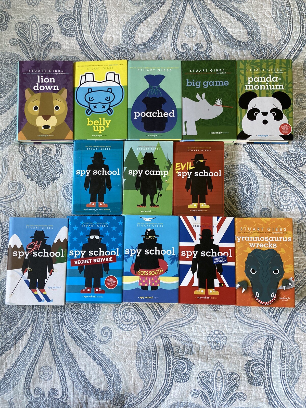 Stuart Gibbs Book Lot Of 13 Spy School And Funjungle 10 Hardcover 3 ...