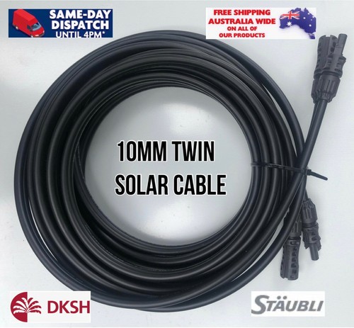 5M 10MM Solar Cable Extension Twin Core Cable Male/female Genuine MC4 ...