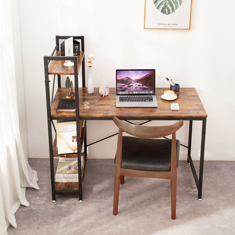 Work desk Workstation Pc Storage Writing Study Computer 2-tier Home ...