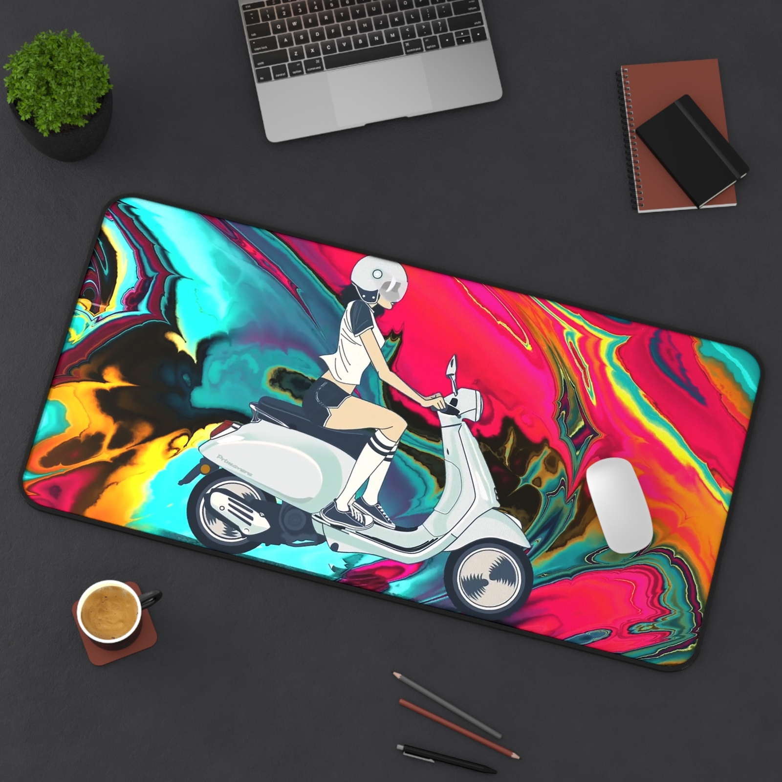 Vespa - Scooter Retro Girl Anime - Multiple Sizes High Quality Mouse ...