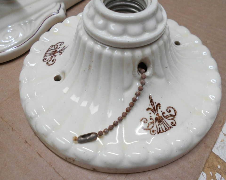 Vintage porcelain ceiling light fixture (W3) | eBay