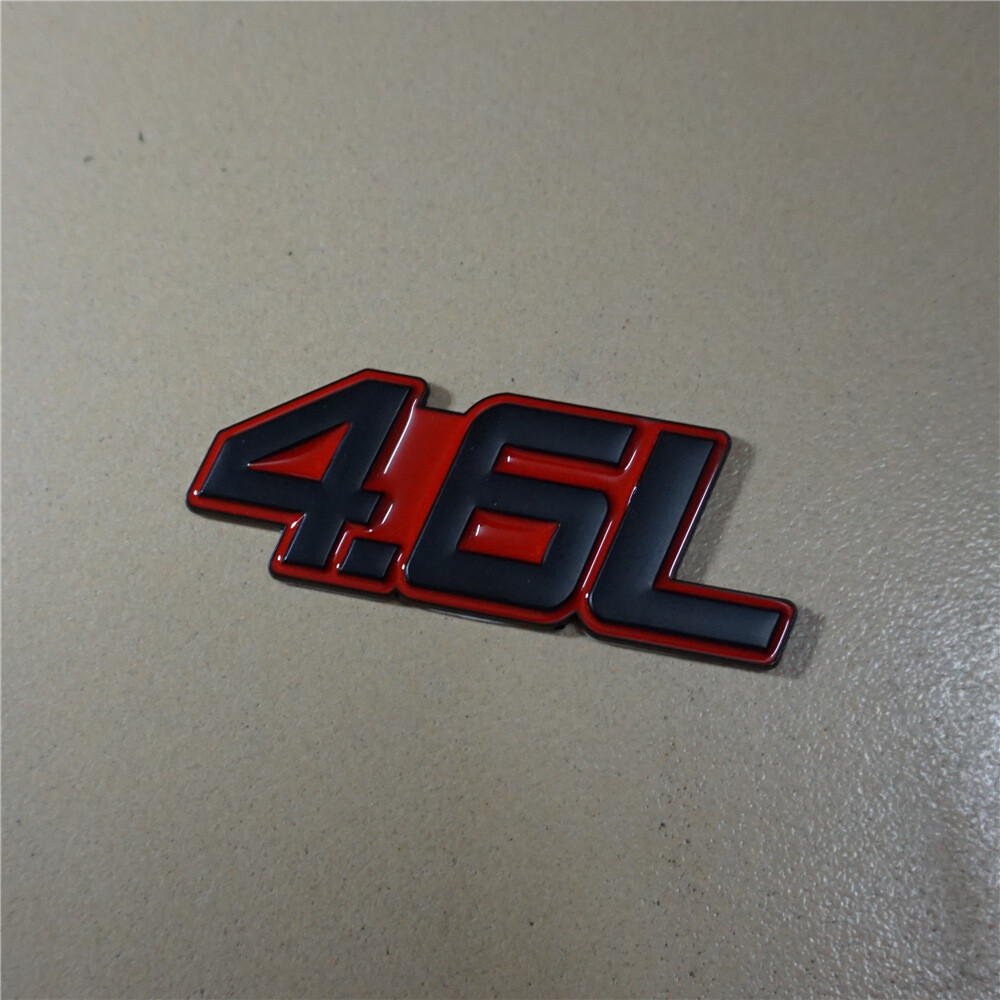 1PC Red Black 4.6L Metal Decal Sticker Badge Emblem 3D Pickup V8 4x4 ...