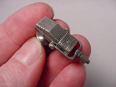 (M-4-A) RCA 44B/BX Microphone MIC tac pin pewter music JEWELRY I love ...