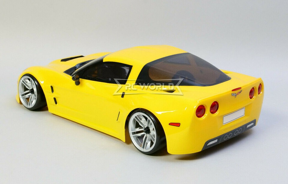 1/10 RC Car BODY Shell CHEVY CORVETTE 190mm w/ Light Buckets -YELLOW ...