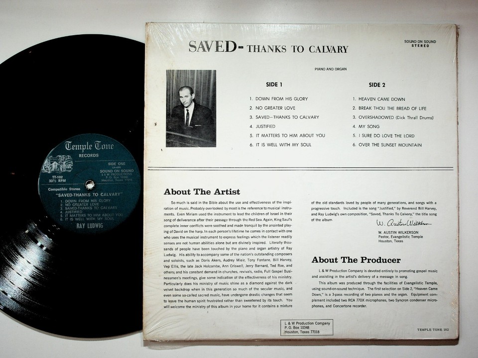 Saved Thanks to Calvary LP Ray Ludwig Temple Tone Organ Piano | eBay