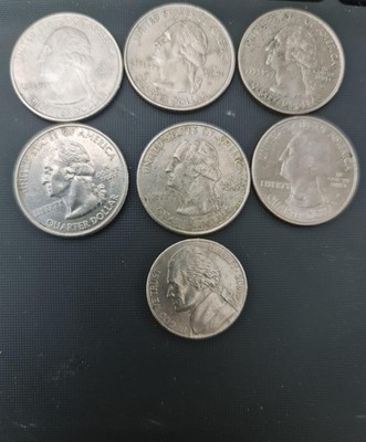 US Coin Lot - 7 Mixed Coins Jefferson 5 Cents & 6 State Quarters 2000 ...