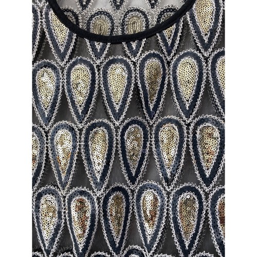 Charlotte Russe Mesh Sequin Party Fringe Sleeveless Top Sz XL McBling ...