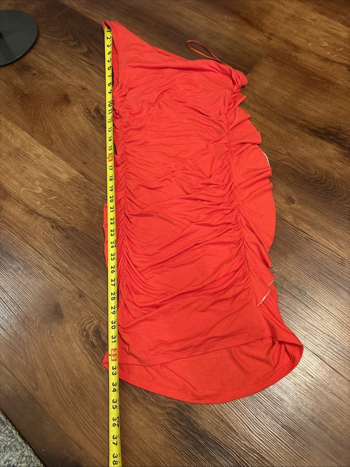 Guess Woman’s Small Red Fitted Sexy Special Occasion Dress One Shoulder ...