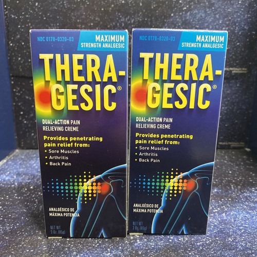2 X Thera-Gesic Max Strength Dual-Action Pain Relieving Creme 3 Oz ...