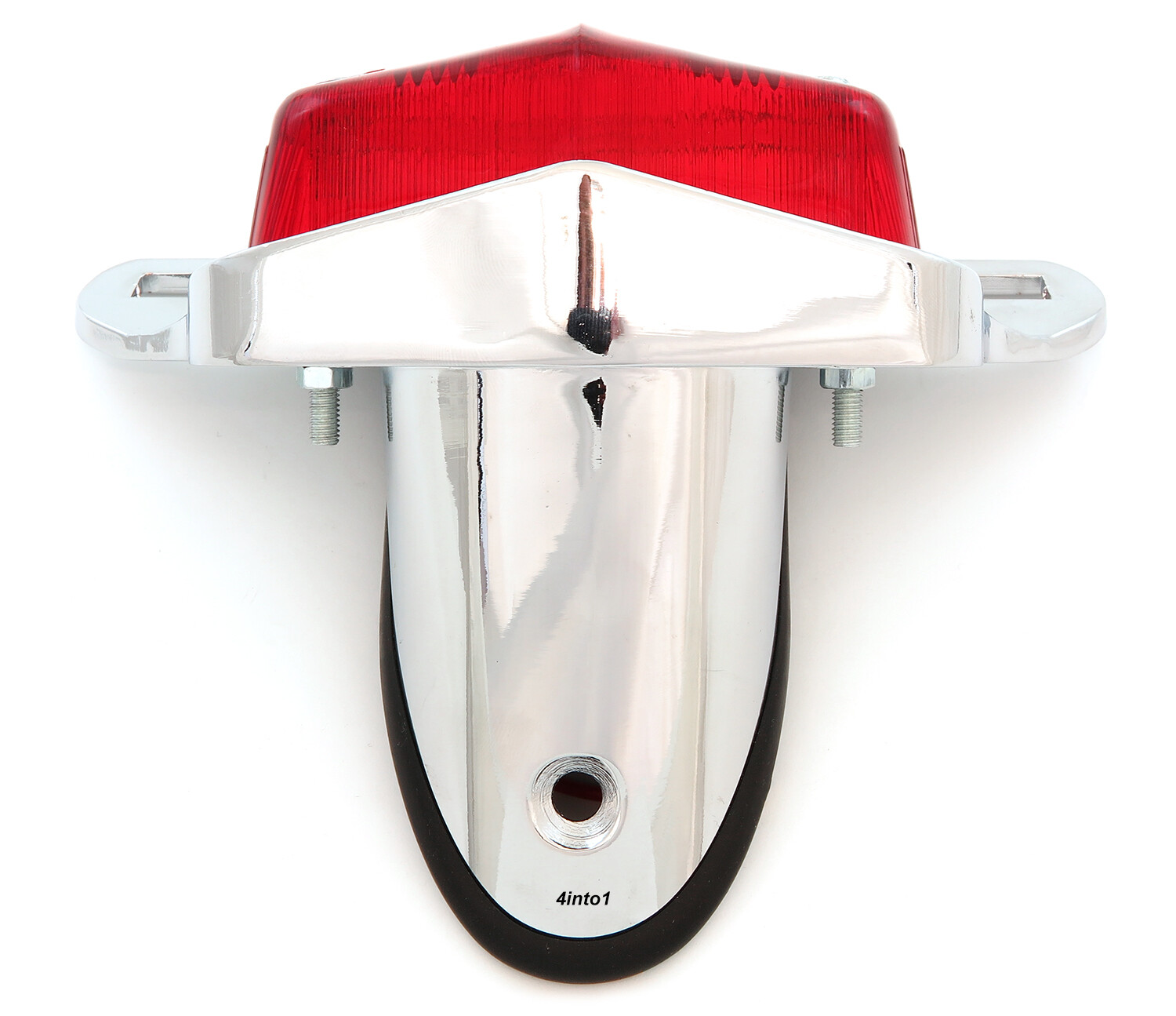 Lucas Style Motorcycle Tail Light Assembly - Chrome w/ Red Lens | eBay