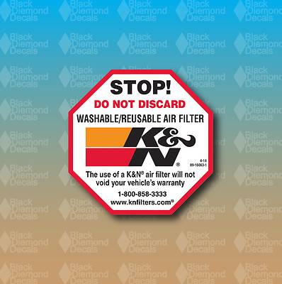 K&N Stop Do Not Discard Air Filter 2.5" Warning Custom Vinyl Decal ...