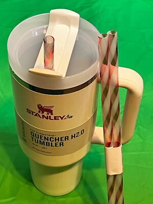 Stanley Mistletoe Twist Quencher 40oz with Candy Cane straws. Free US ...
