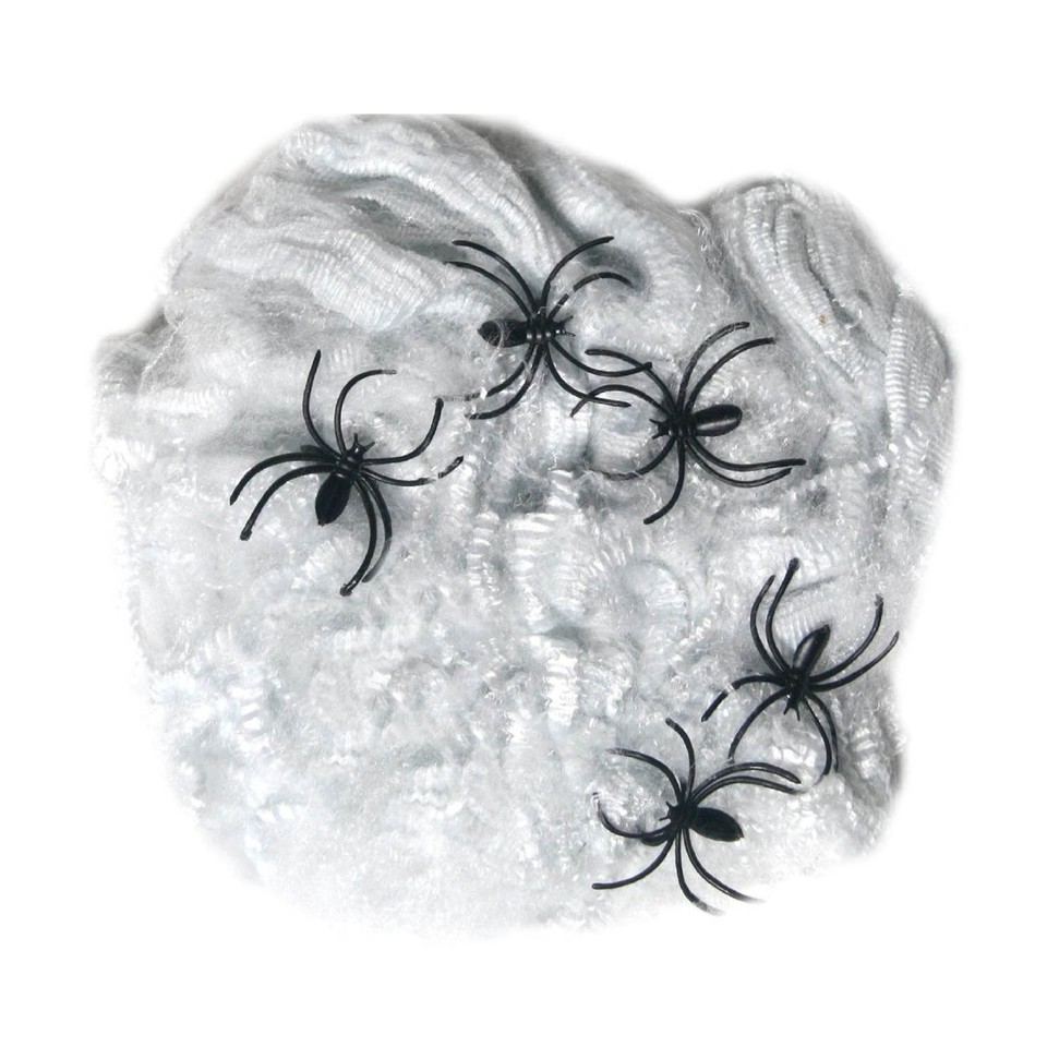 Halloween Room Decoration - Spider Web - With Plastic Spiders - Choose ...