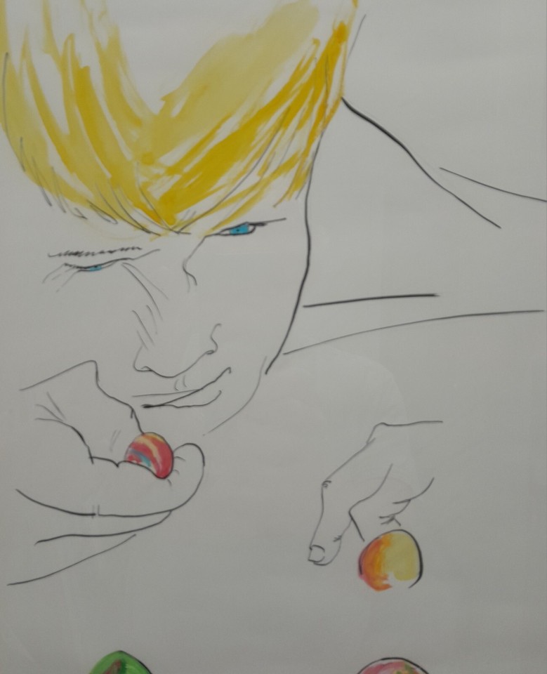 POP ART AMERICAN INK DRAWING ANDY WARHOL/ROY LICHTENSTEIN INFLUENCE ...